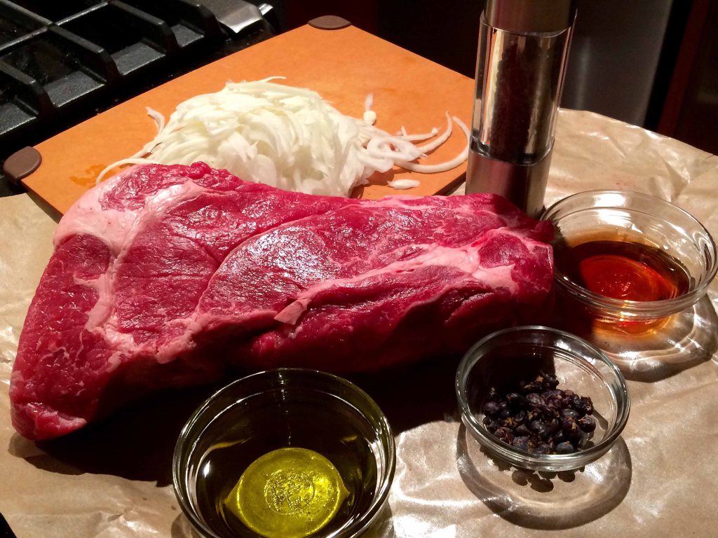Slow-Cooked Beef with Juniper Berries – Cooking from Books